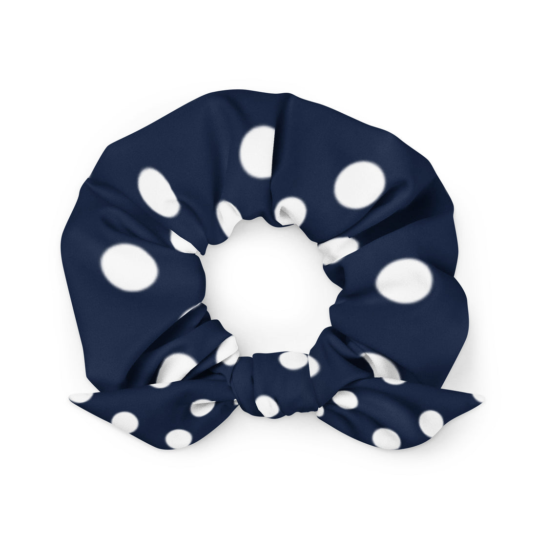 Navy Blue Scrunchie with White Dots – French-Inspired Hair Accessory ...