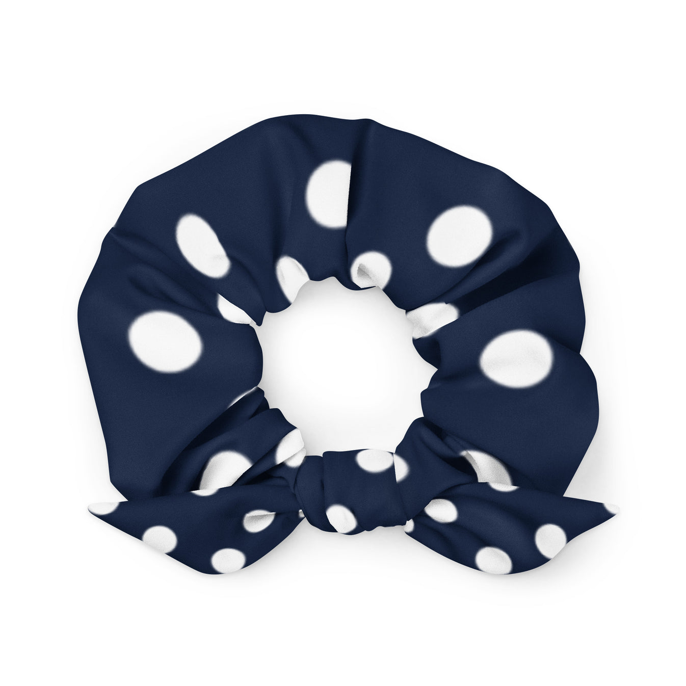 Navy Blue Scrunchie with White Dots – French-Inspired Hair Accessory ...